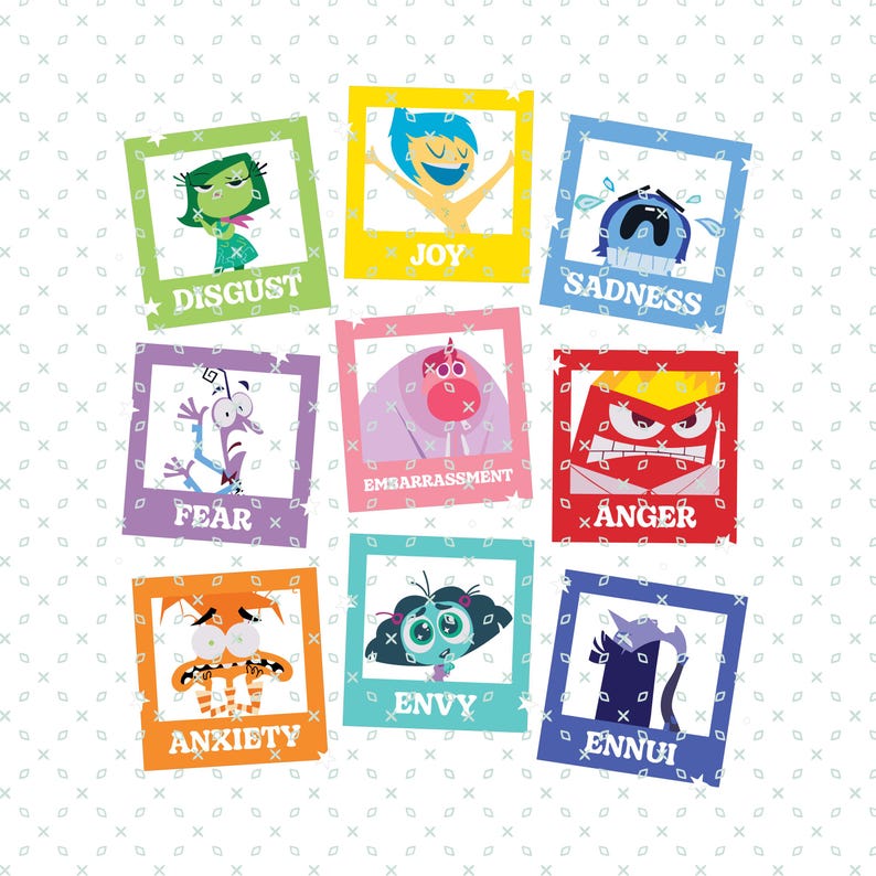 Inside Out 2 PNG SVG, Inside Out 2 Anger, Joy, Disgust, Sadness, Fear ...