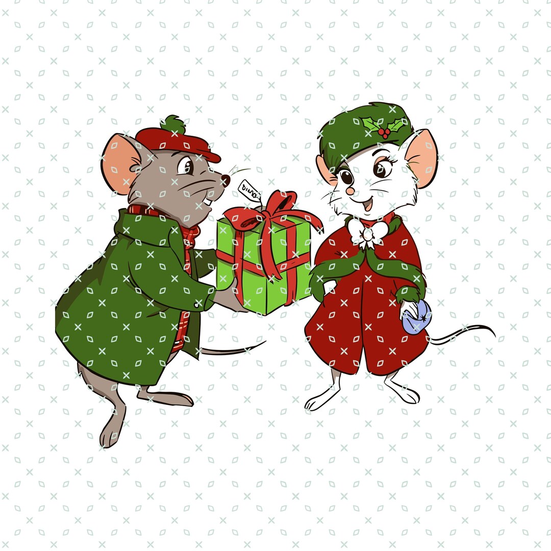 The Rescuers Christmas, Bernard Bianca Mouse Gift Png, Christmas Mouse ...