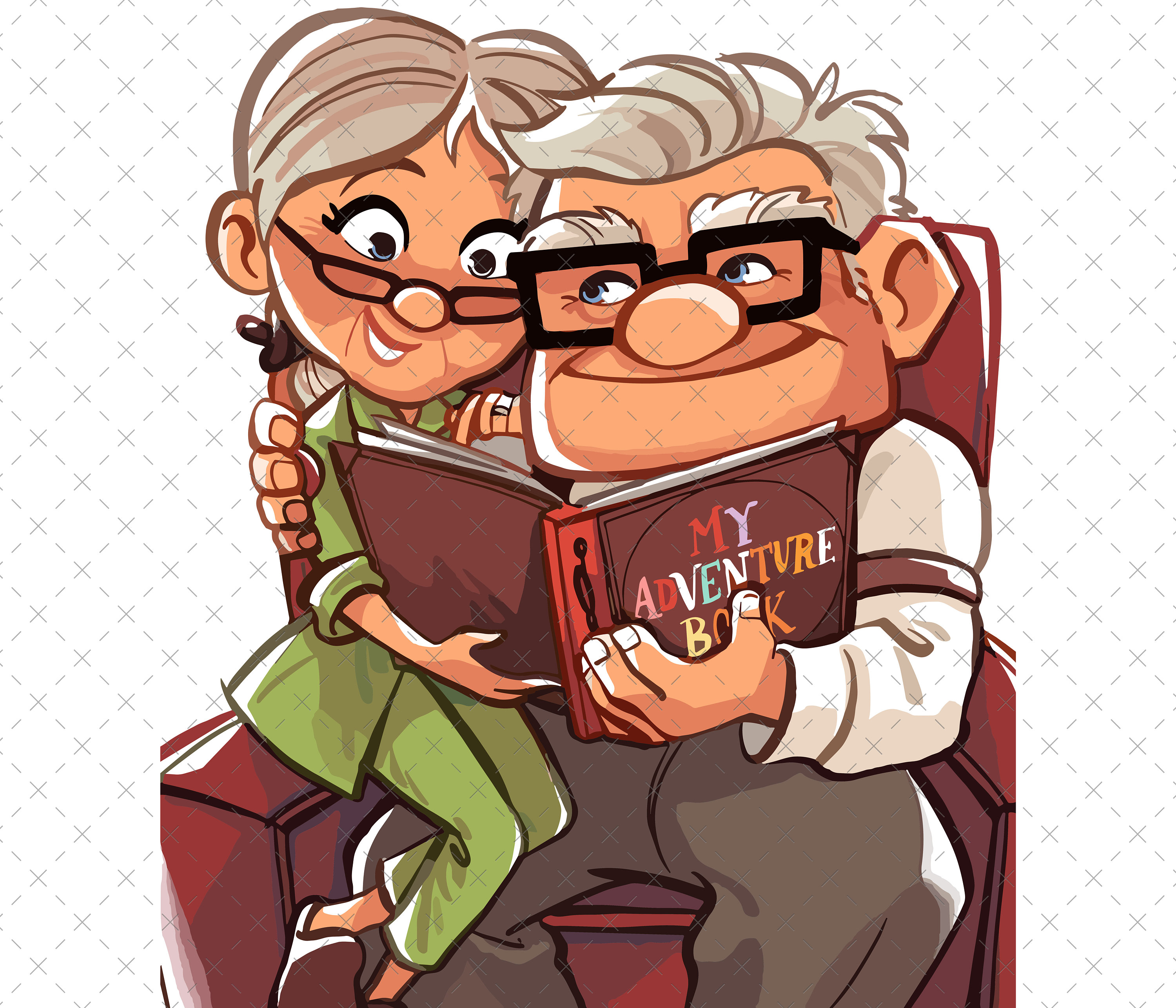 Ellie and Carl Png, Movie Valentine Png, Couple Valentine Png, Retro ...