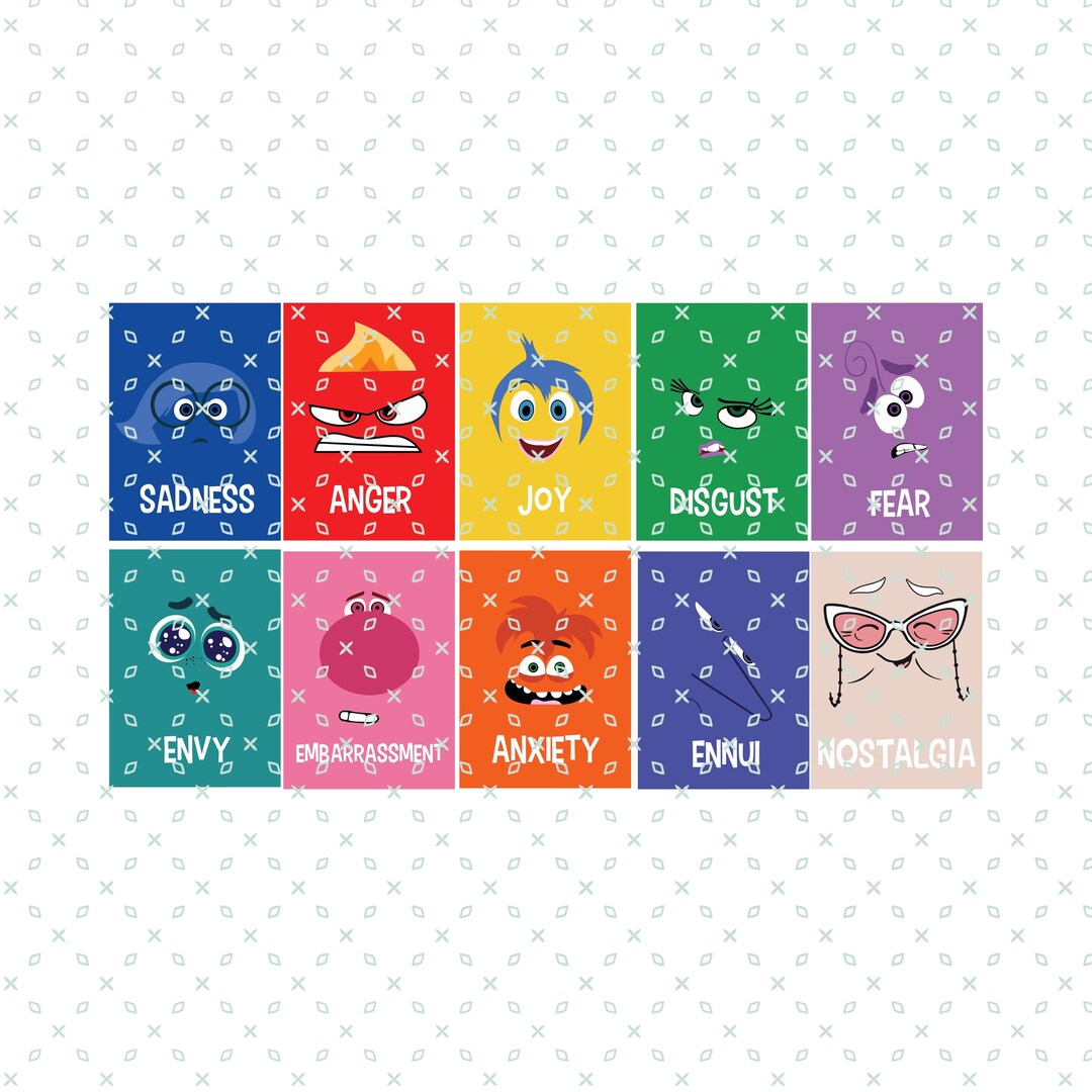 Inside Out 2 PNG SVG, Inside Out 2 Anger, Joy, Disgust, Sadness, Fear ...