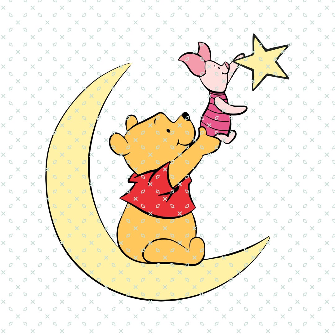 Winnie the Pooh and Piglet Moon, Vintage Winnie the Pooh Png, Pooh Bear ...