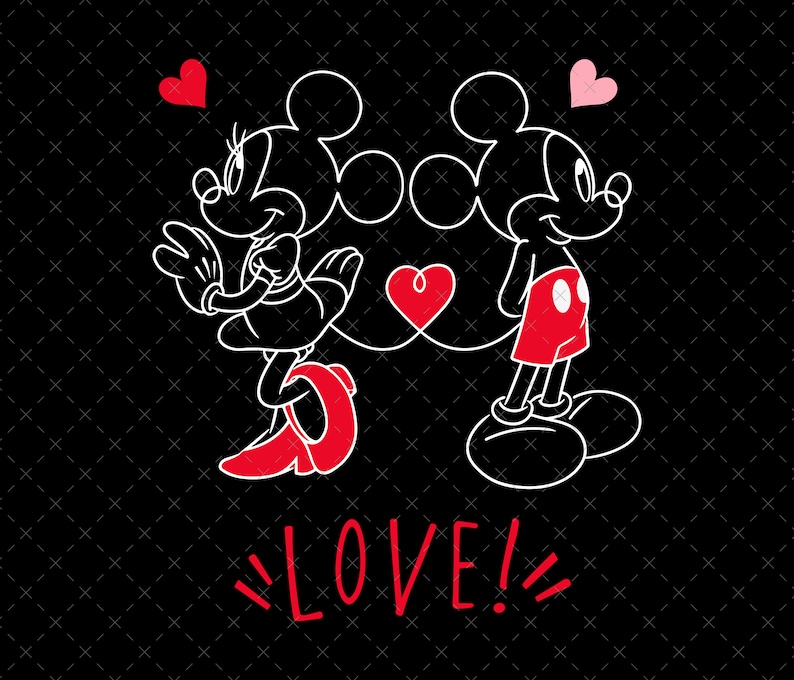 Mickey Minnie, Valentines Mouse Png, Valentines Mouse Svg, Valentines ...