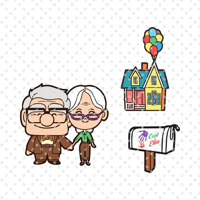 Ellie and Carl Png, Carl and Ellie Couple, Couple Valentine Png, Gift ...