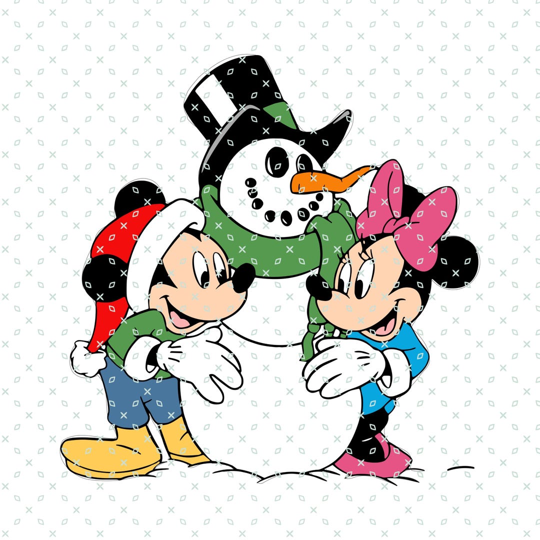 Mickey and Minnie Christmas Png, Mickey and Minnie Snowman Christmas ...