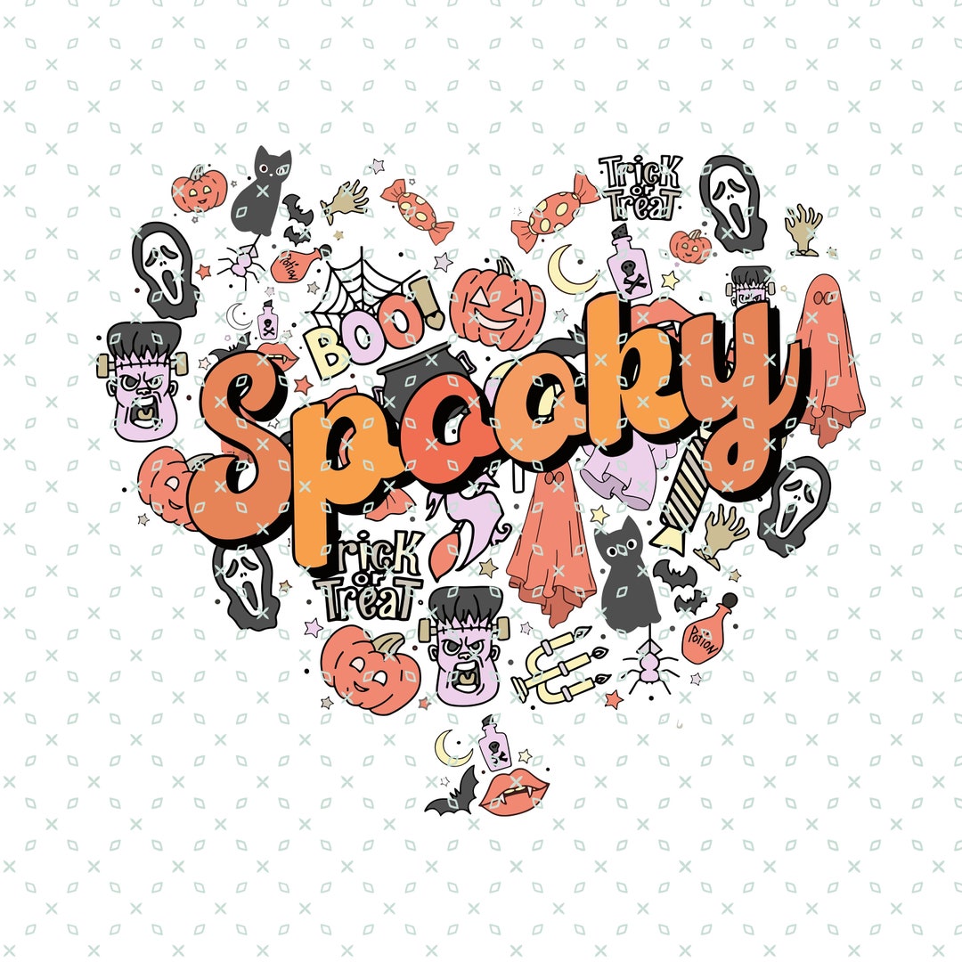 Spooky Hearts Halloween PNG, Halloween Hearts Png, Trick or Treat Png ...