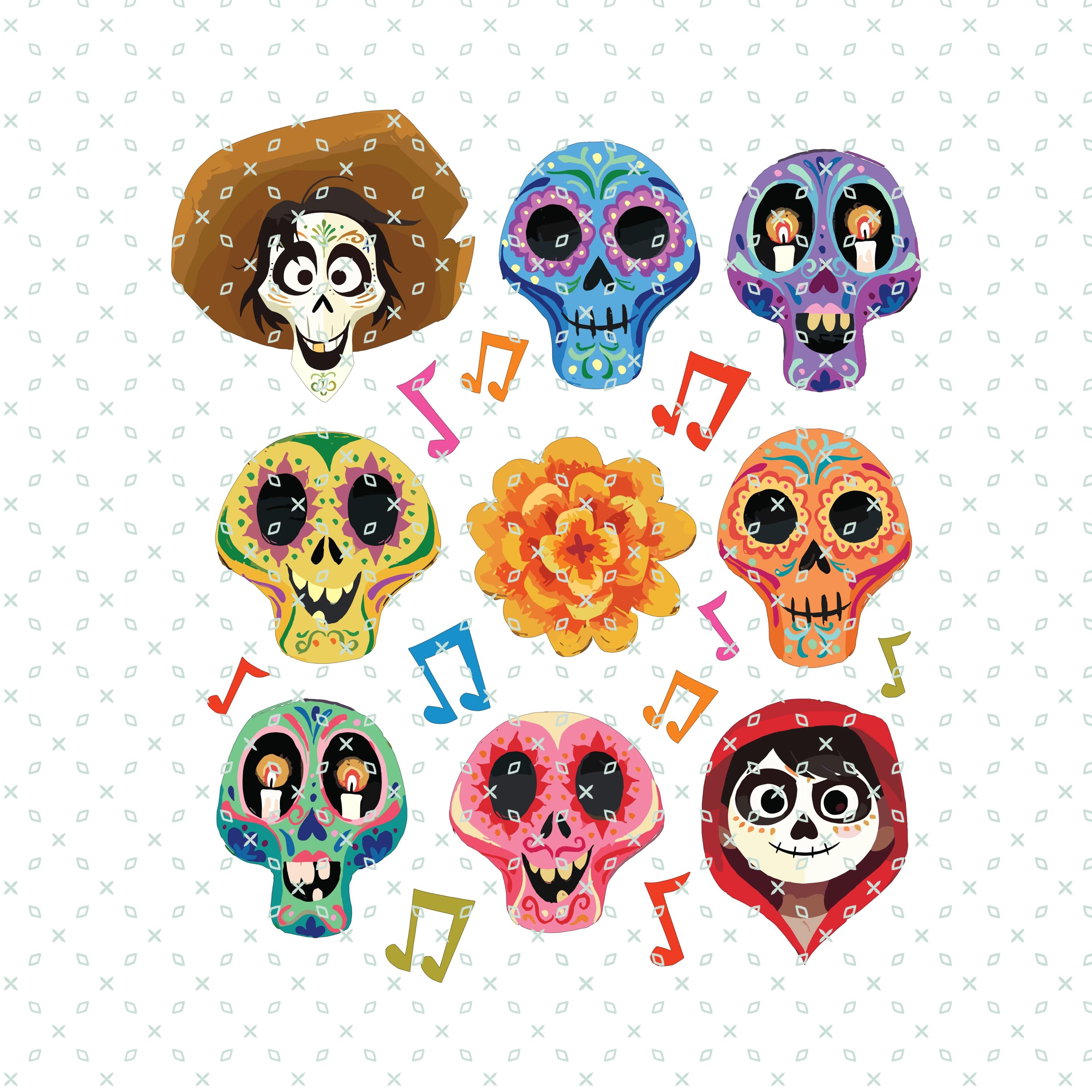 Coco Heads, Coco Halloween, Un Poco Loco, Coco Svg, Coco Png, Un Poco ...