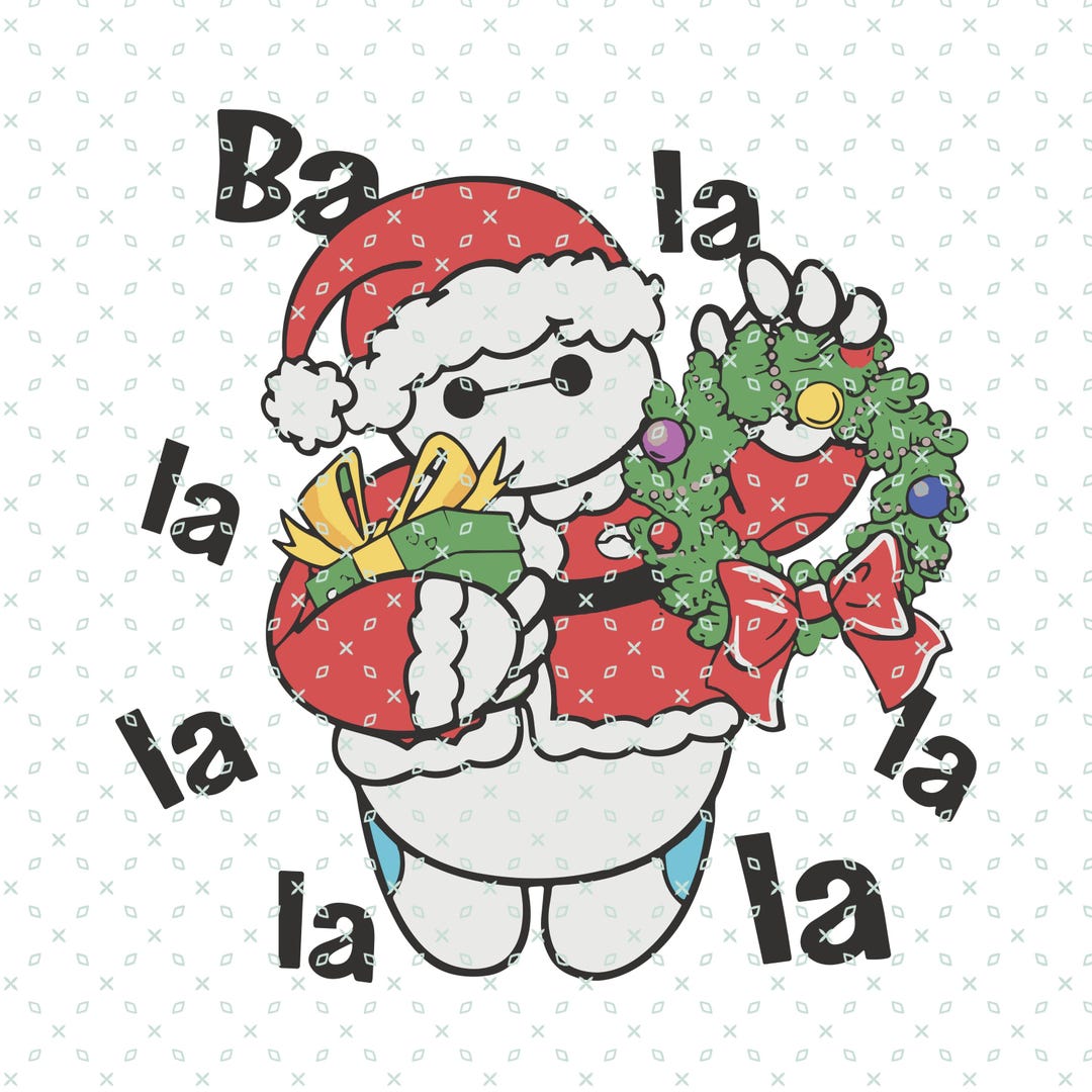 Big Hero 6 Cute Santa Baymax Christmas Png, Christmas Lights Ba La La ...
