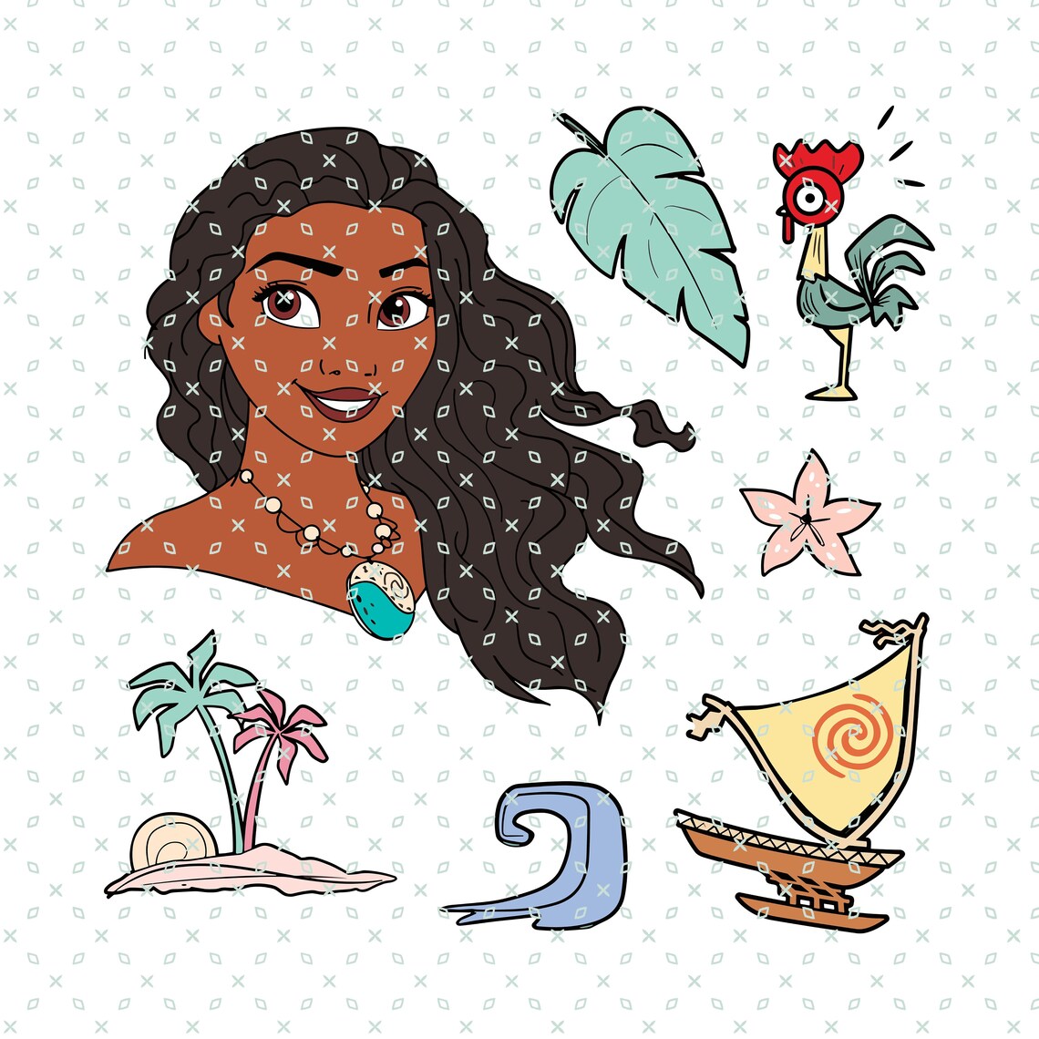 Moana 2, Moana Items, Retro Moana Png, Heihei Png, Pua Png, Retro Moana ...