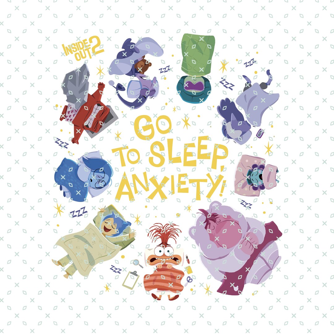 Go to Sleep Anxiety!, Inside Out 2, Inside Out 2 Characters Svg Png ...