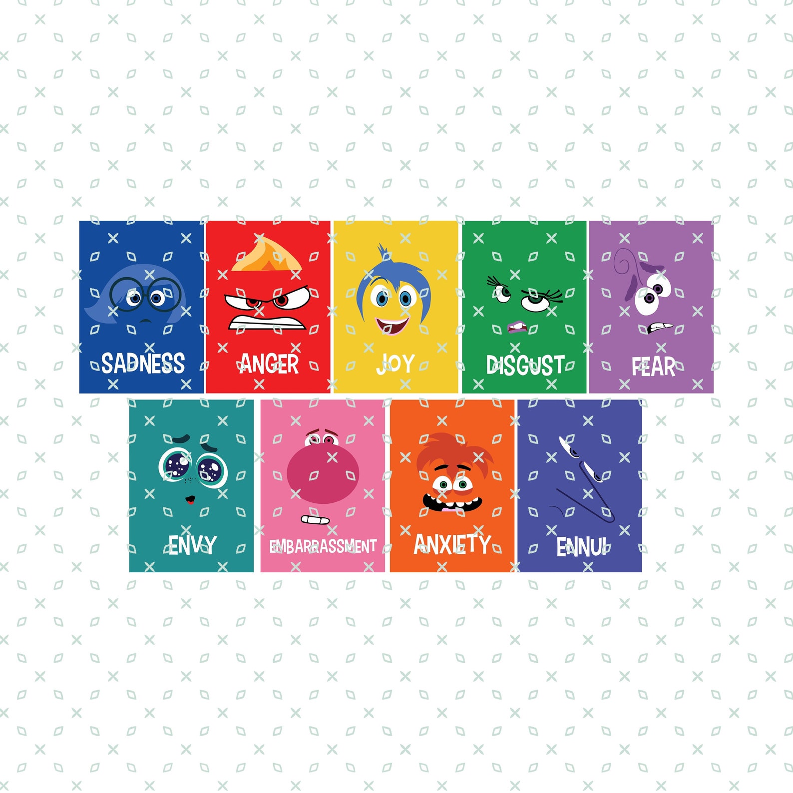Inside Out 2 PNG SVG, Inside Out 2 Ira, Alegría, Asco, Tristeza, Miedo ...