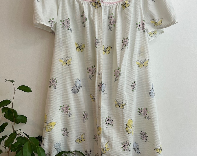 VINTAGE House Dress Button up Nightgown Muumuu Women's Button up Robe ...
