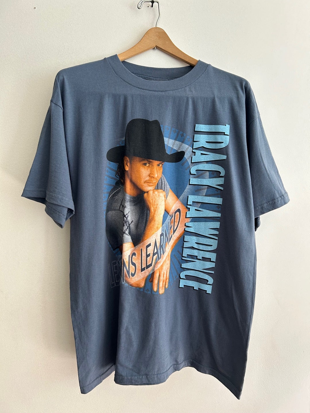 VINTAGE 90's Tracy Lawrence Concert T-shirt Autographed Country Music T ...