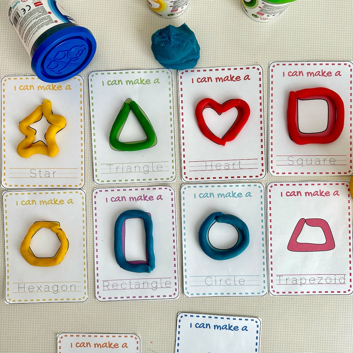 Shapes Playdough Mats. Printable Toddler, Preschool Educational ...