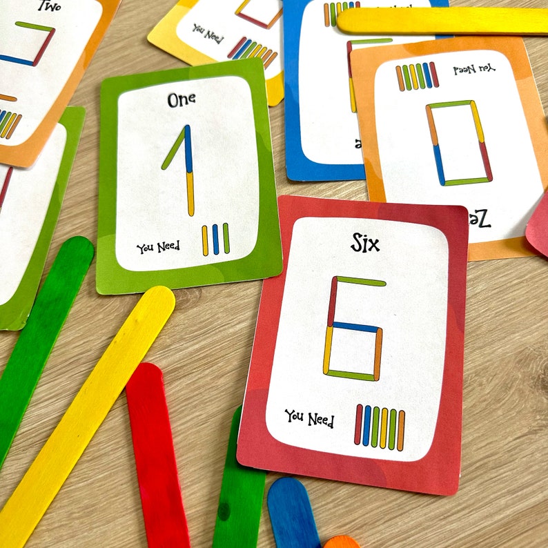 Popsicle Sticks Numbers Activity Game for Toddlers Montessori Printable ...