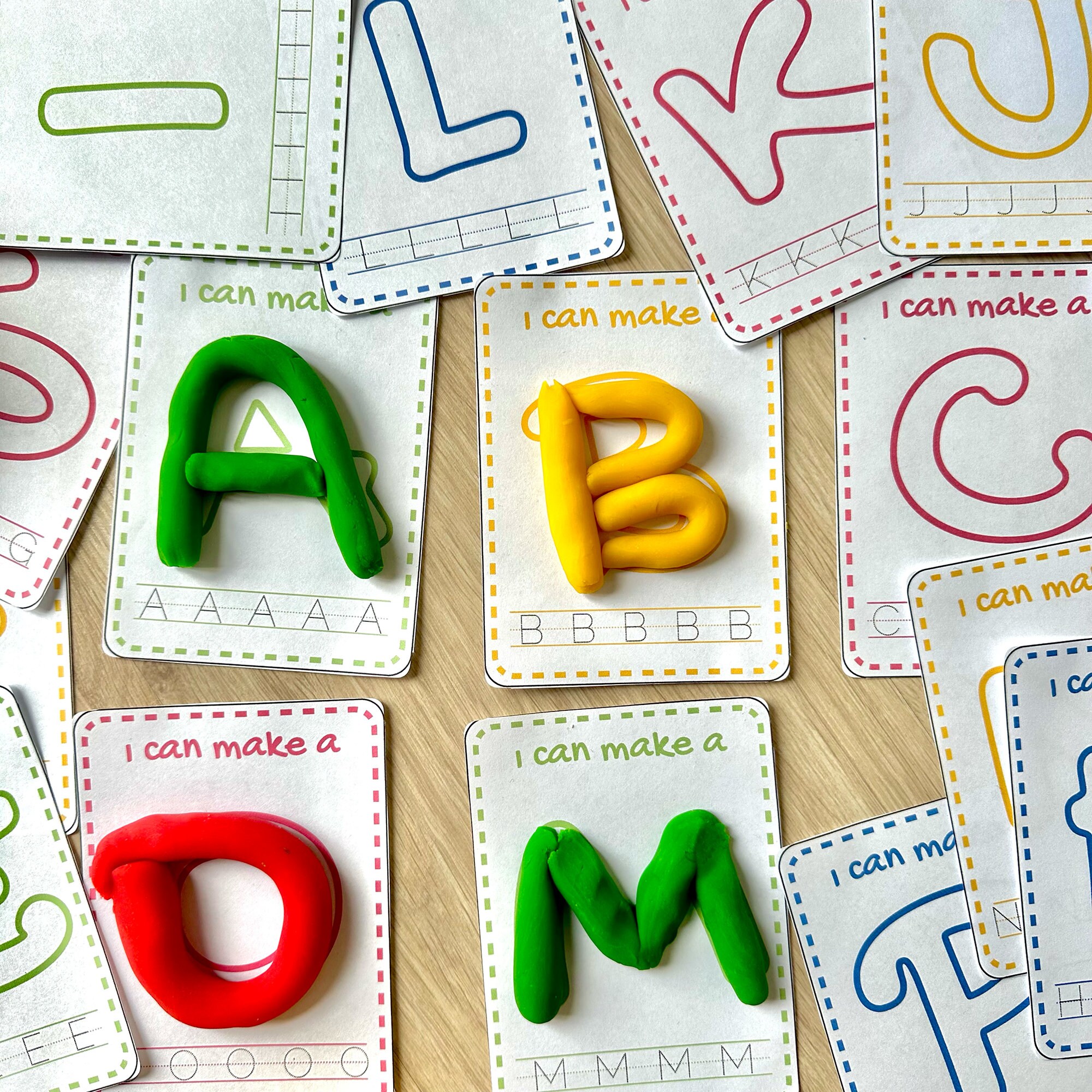 Alphabet Playdough Mats, Printable Toddler, Preschool Educational ...