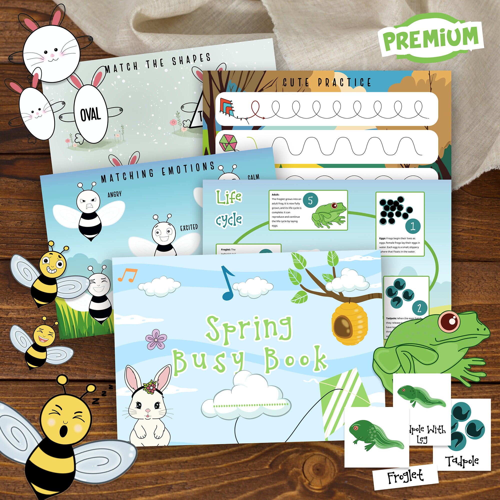 Spring Toddler Busy Book, Printable Preschool Activities, Homeschool ...