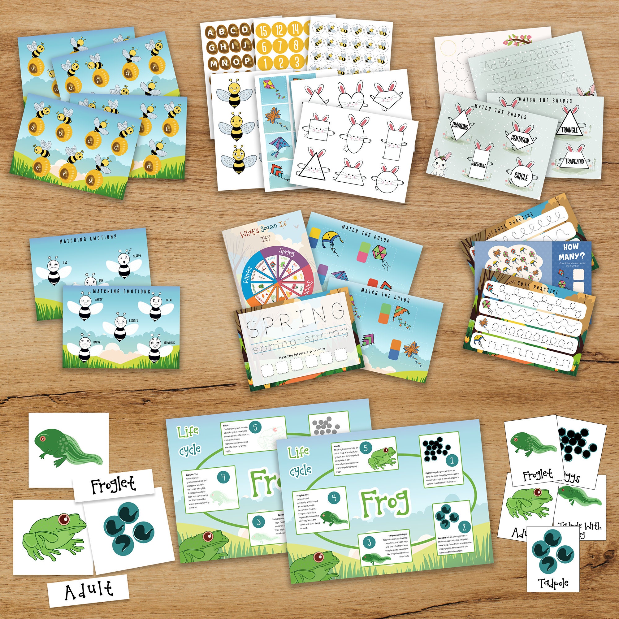 Spring Toddler Busy Book, Printable Preschool Activities, Homeschool ...