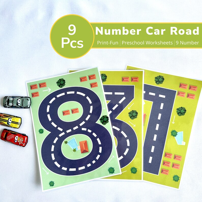 Preschool Numbered Driveway, Printable Number Practice, Preschool ...