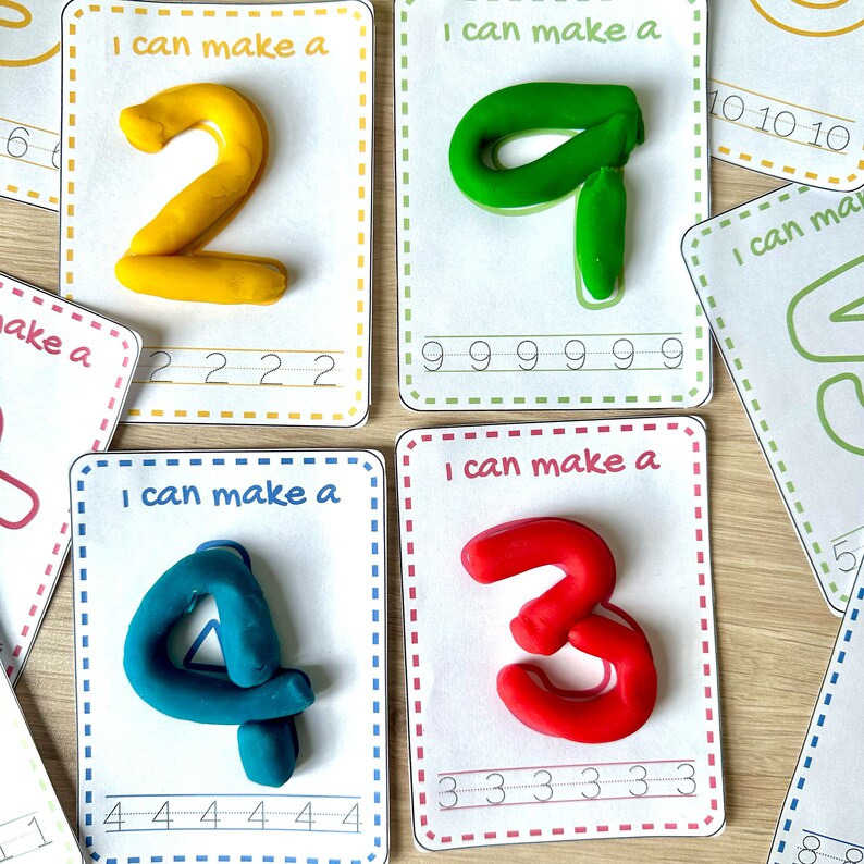 Number Playdough Mats. Printable Toddler, Preschool Educational ...