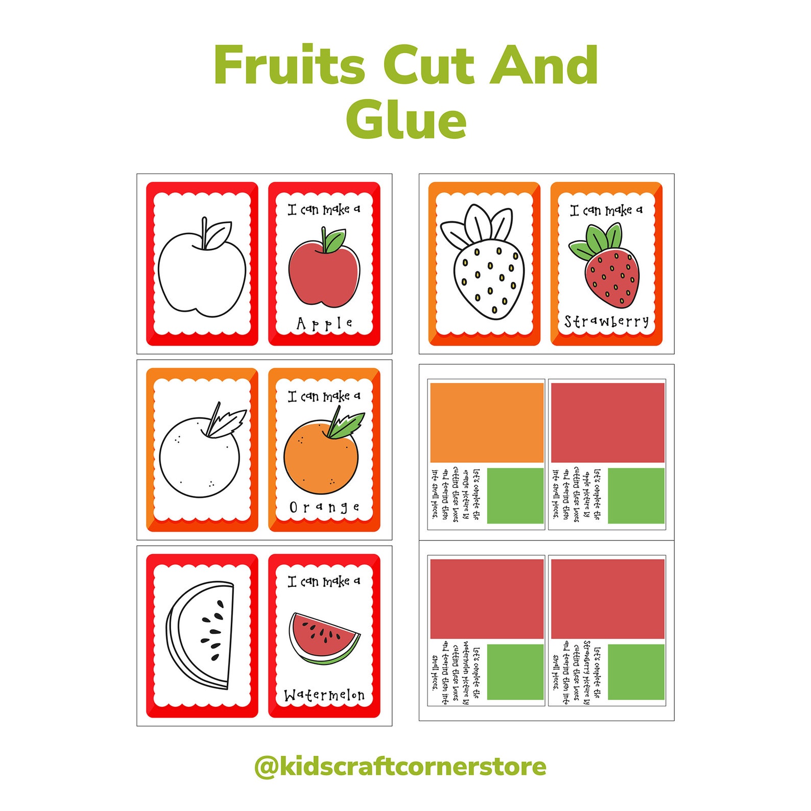 Preschool Printables, Cut and Glue, Printable Fruits Activity ...