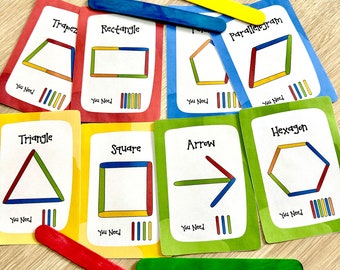 Popsicle Sticks Activity for Toddlers. Popsicle Sticks Shapes Game ...