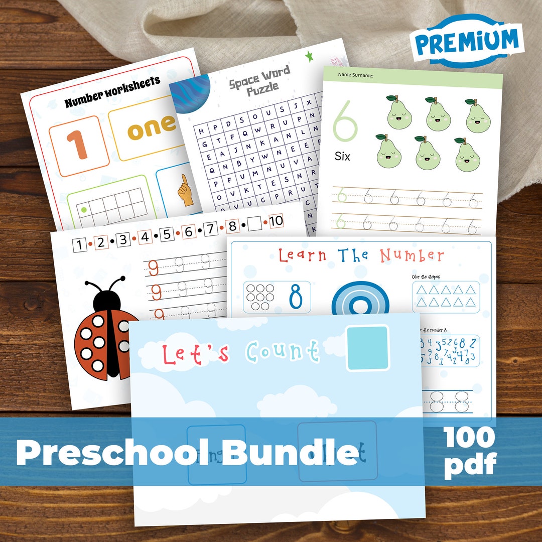 Hojas de trabajo de paquetes preescolares, práctica de conteo ...