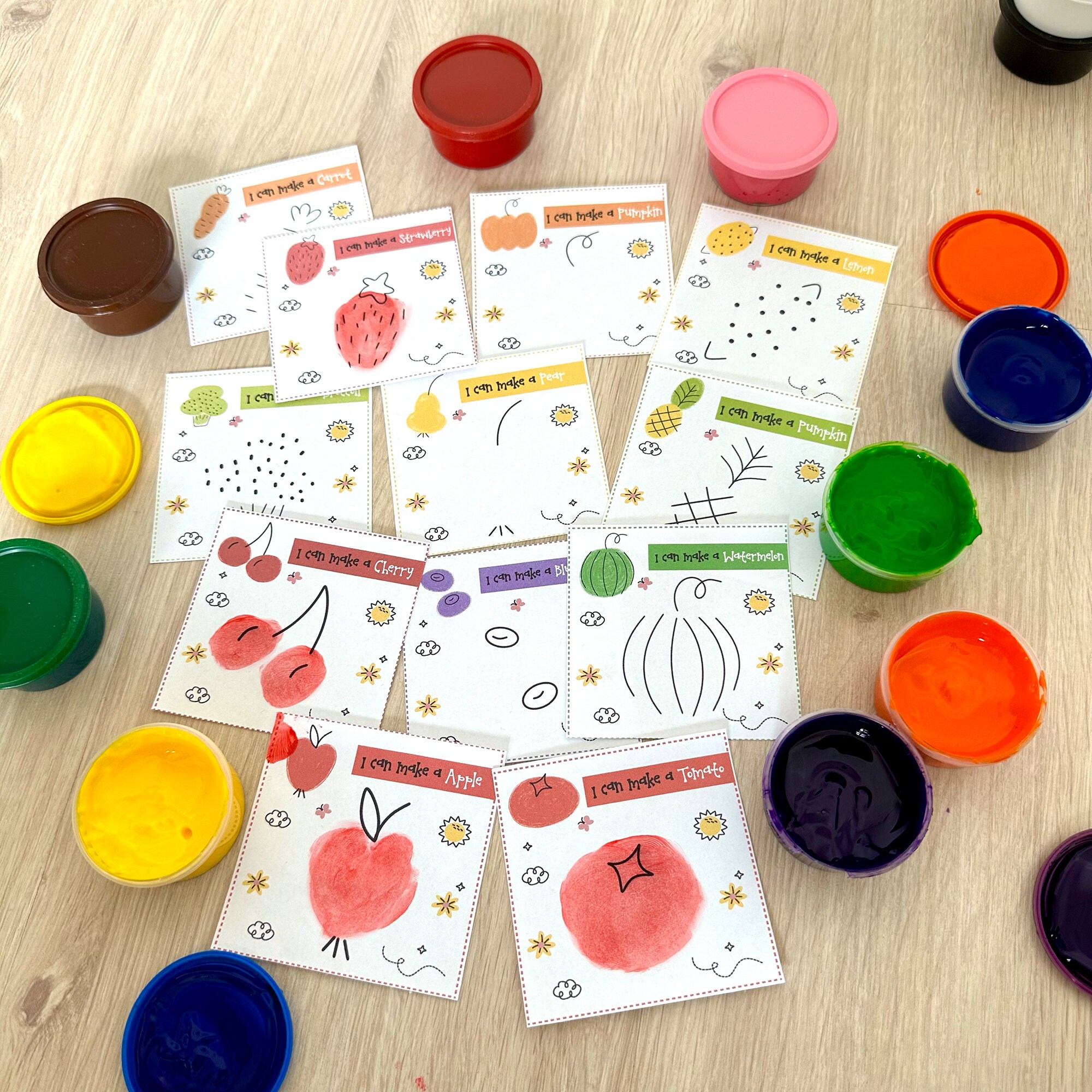 Preschool Printables, Printable Fingerprints Fruits and Vegetables ...
