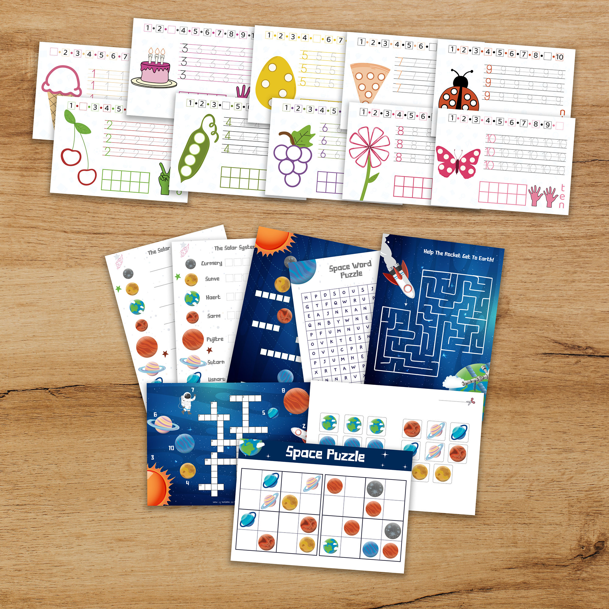 Preschool Bundle Worksheets, Printable Counting Practice, Preschool ...