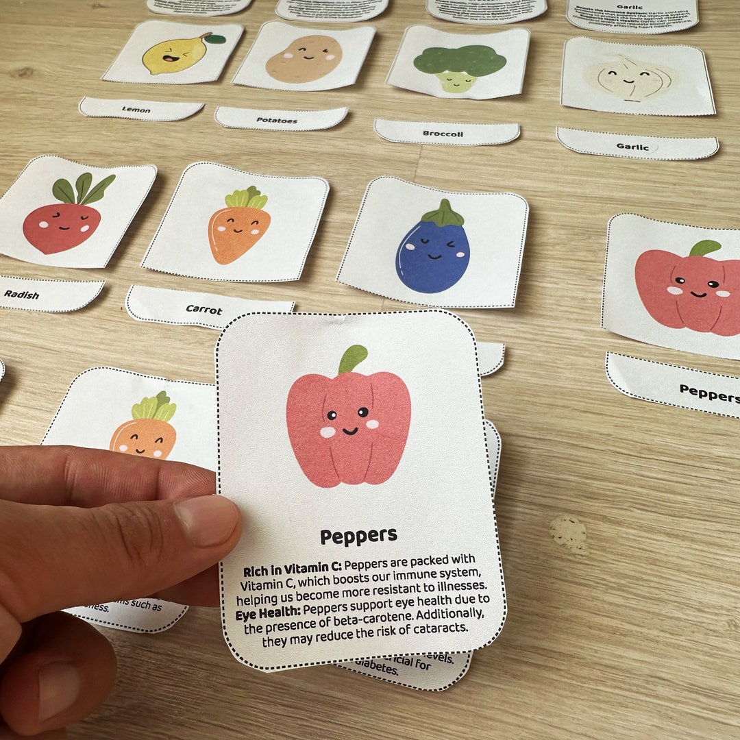 Vegetables Flash Cards, Homeschool Montessori Materials, Preschool ...