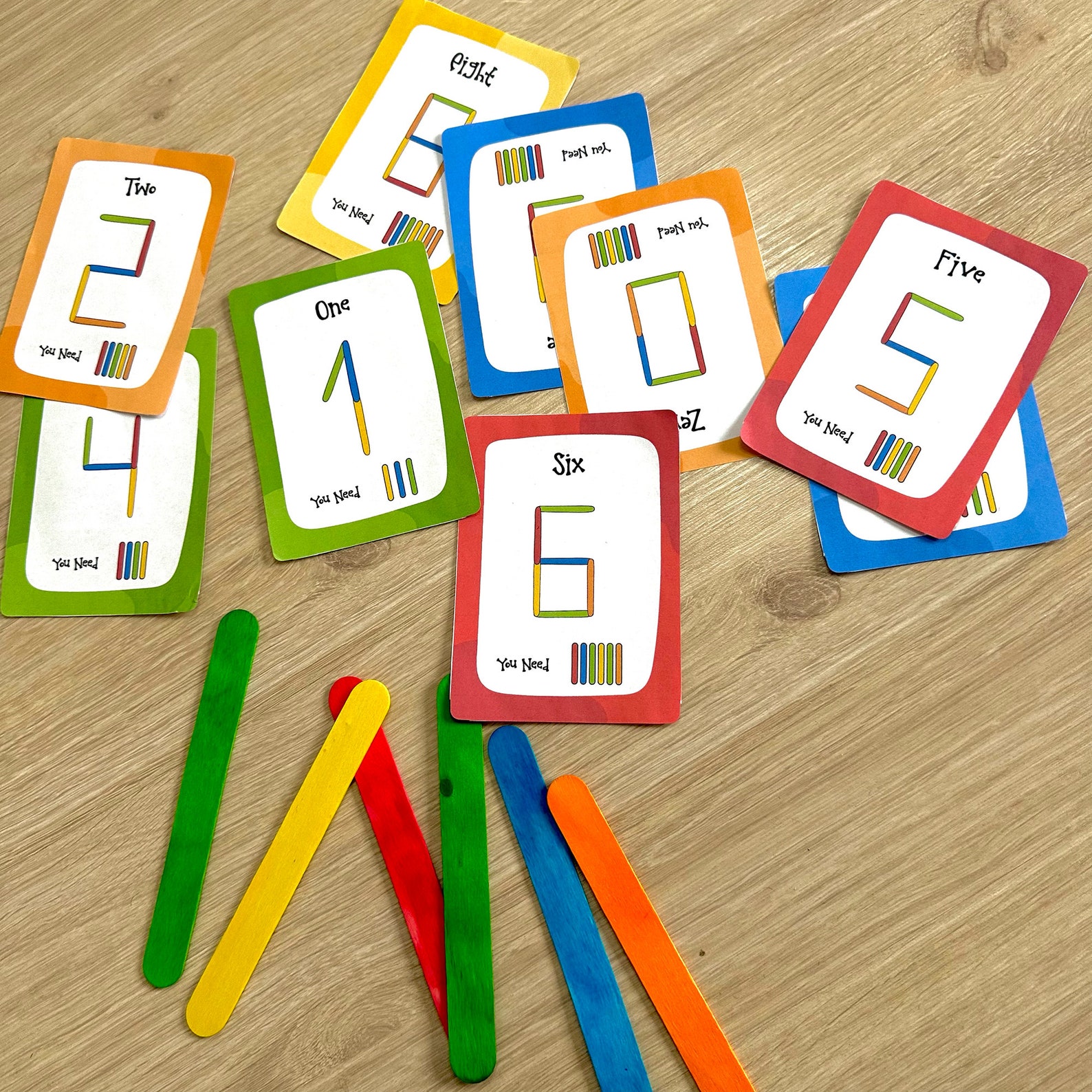 Popsicle Sticks Numbers Activity Game for Toddlers Montessori Printable ...