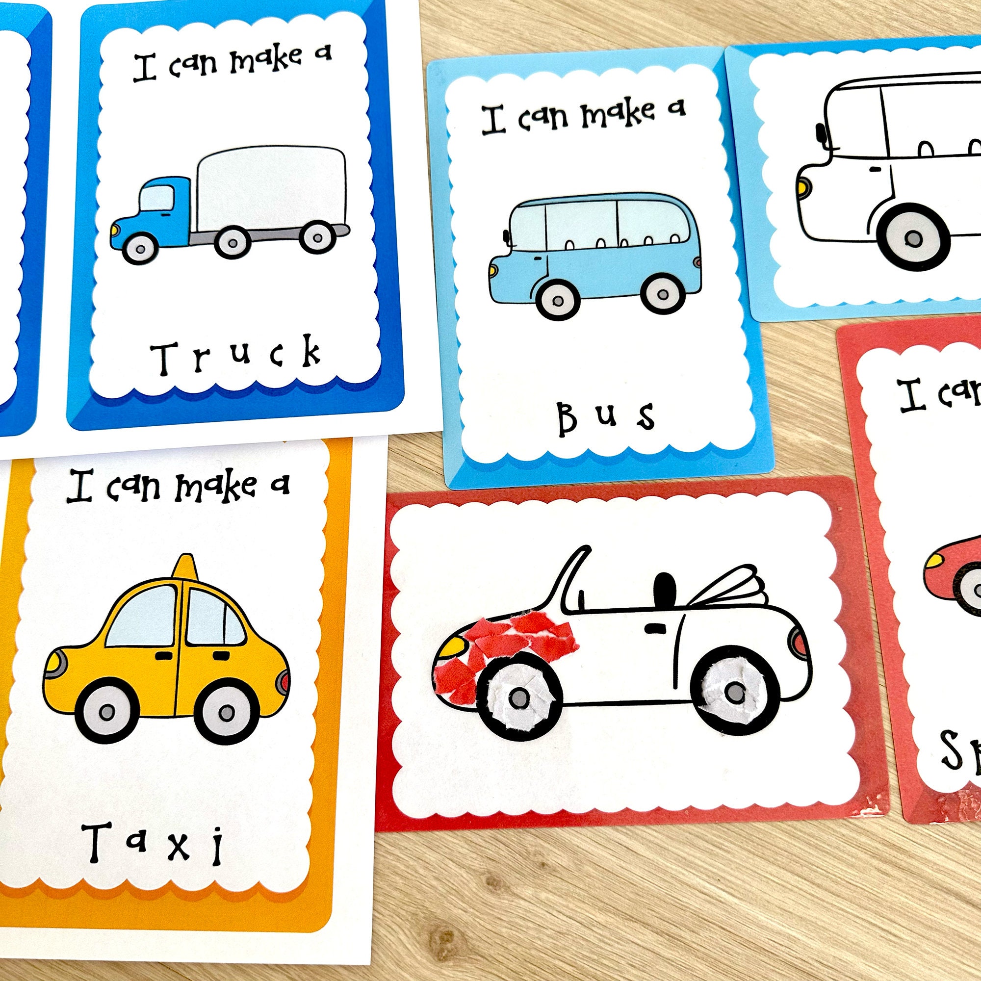 Preschool Printables, Cut and Glue, Printable Cars Activity, Preschool ...
