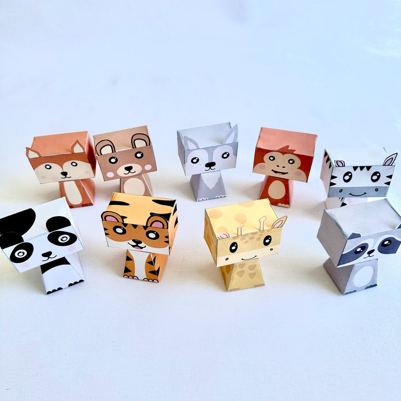 Printable Paper Forest Animals, Easy Paper Toys for Kids, Printable ...