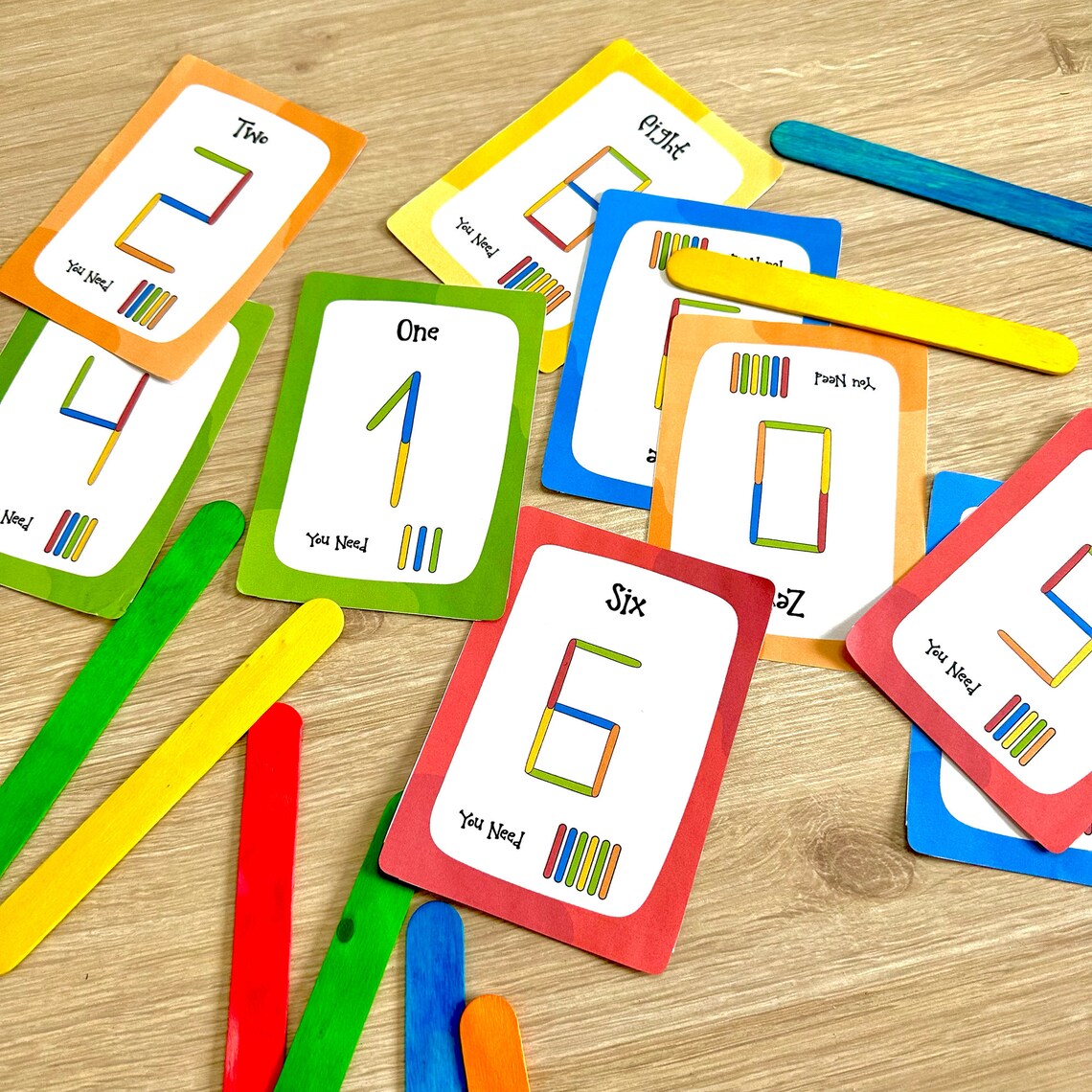 Popsicle Sticks Numbers Activity Game for Toddlers Montessori Printable ...