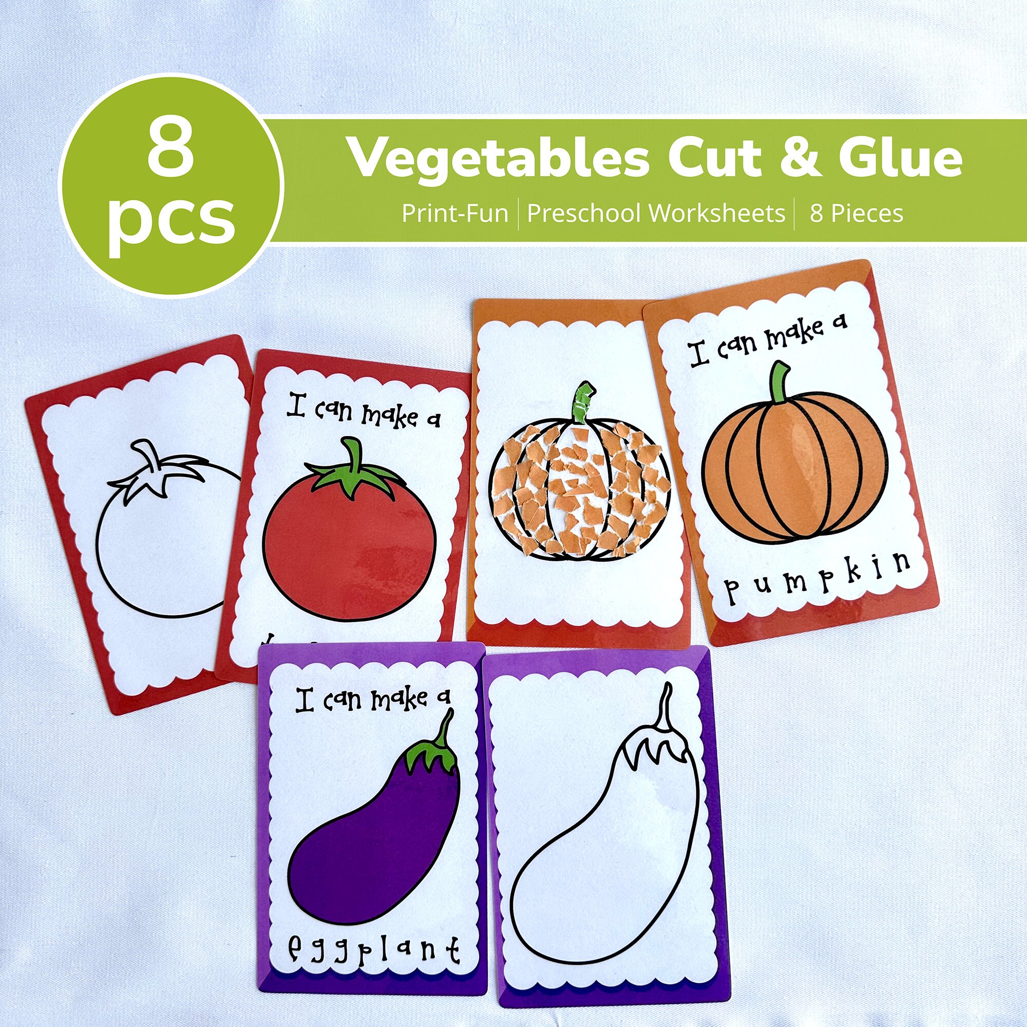 Preschool Printables, Cut and Glue, Printable Vegetables Activity ...