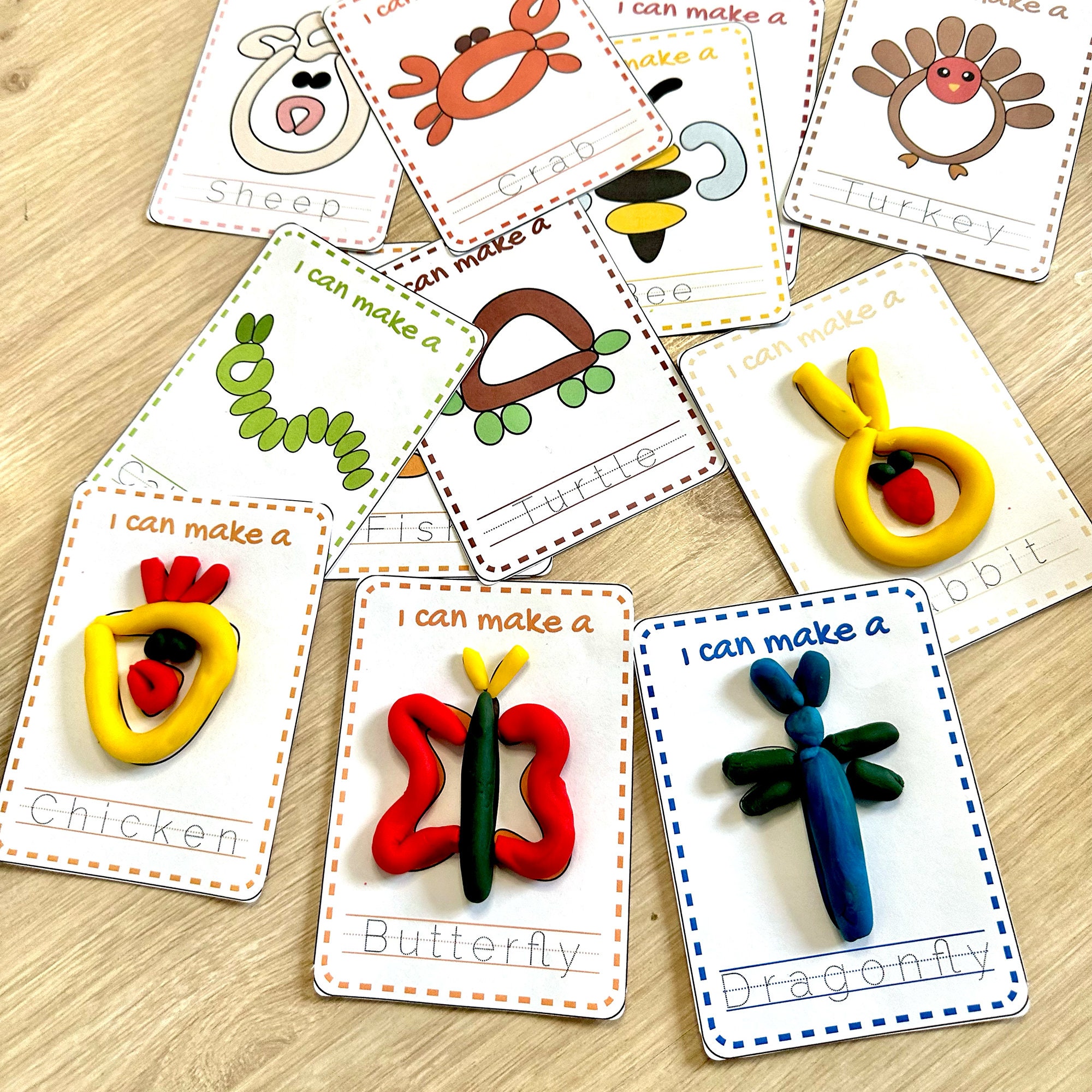 Animal Playdough Mats. Printable Toddler, Preschool Educational ...