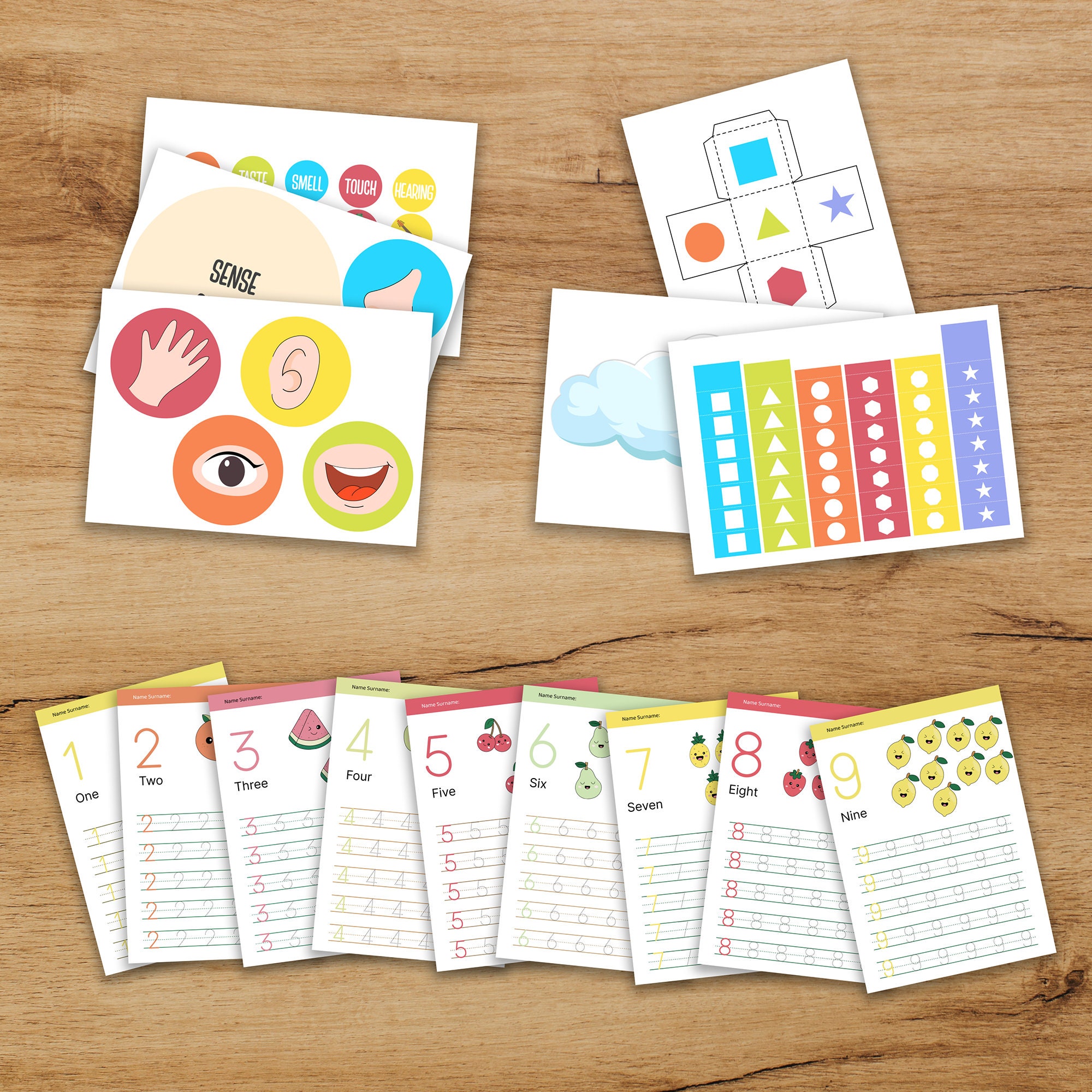 Preschool Bundle Worksheets, Printable Counting Practice, Preschool ...