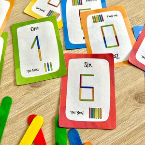 Popsicle Sticks Numbers Activity Game for Toddlers Montessori Printable ...