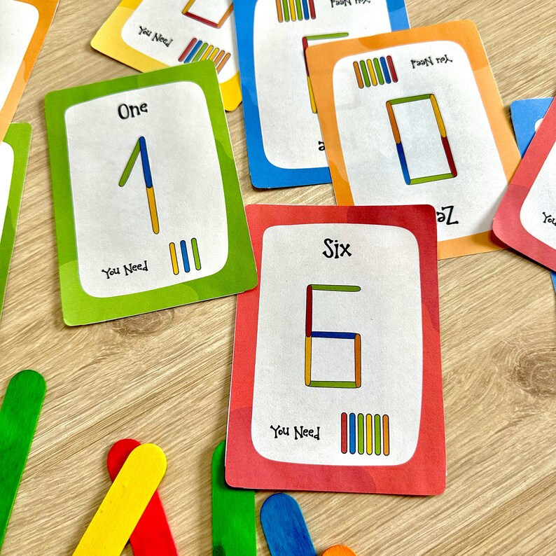 Popsicle Sticks Numbers Activity Game for Toddlers Montessori Printable ...
