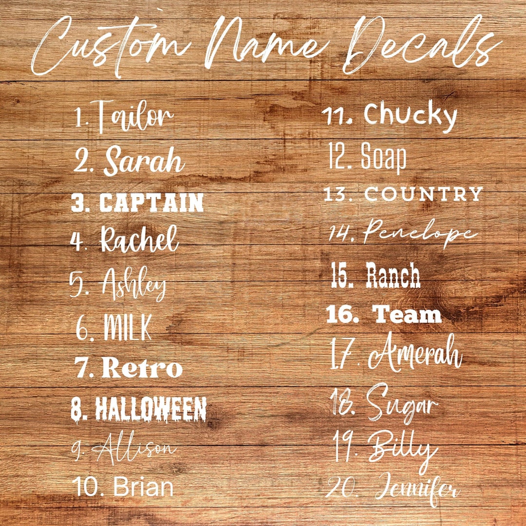Custom Name Decals, Wedding Decals, Personalized Labels, Glass Decals ...
