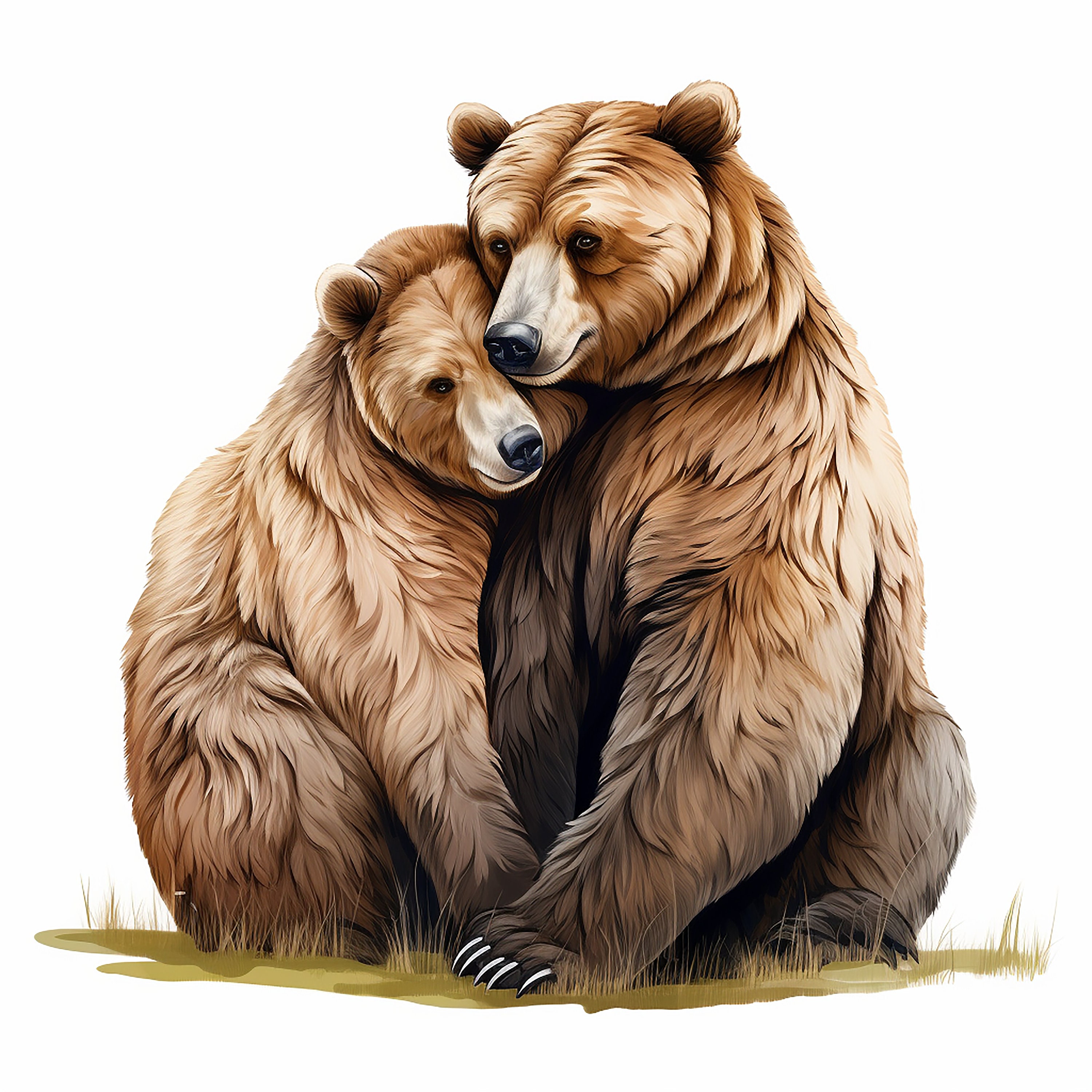 Two Bears PNG, Cuddle Bears Clip Art, 20 High-quality Pngs | Wildlife ...