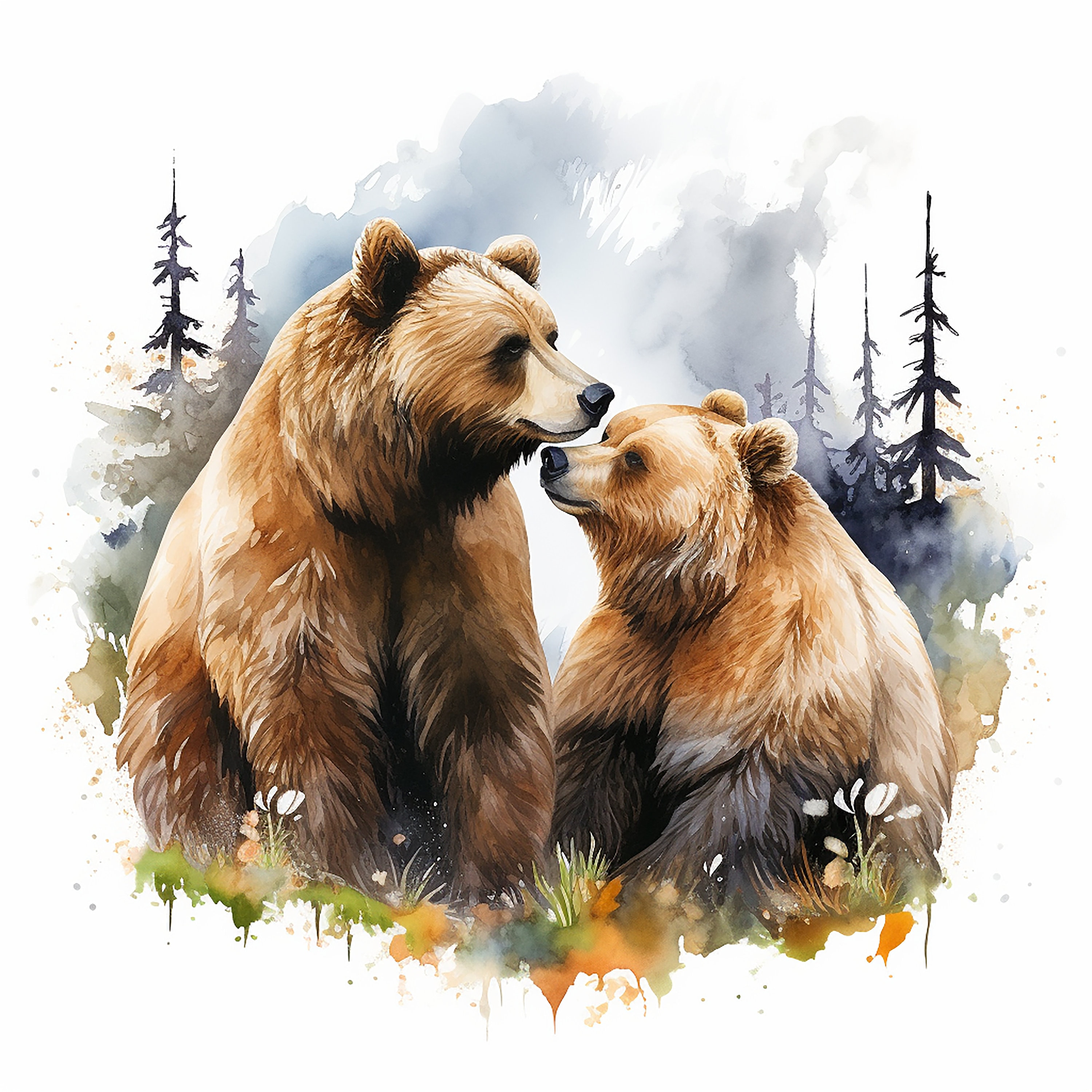Two Bears PNG, Cuddle Bears Clip Art, 20 High-quality Pngs | Wildlife ...