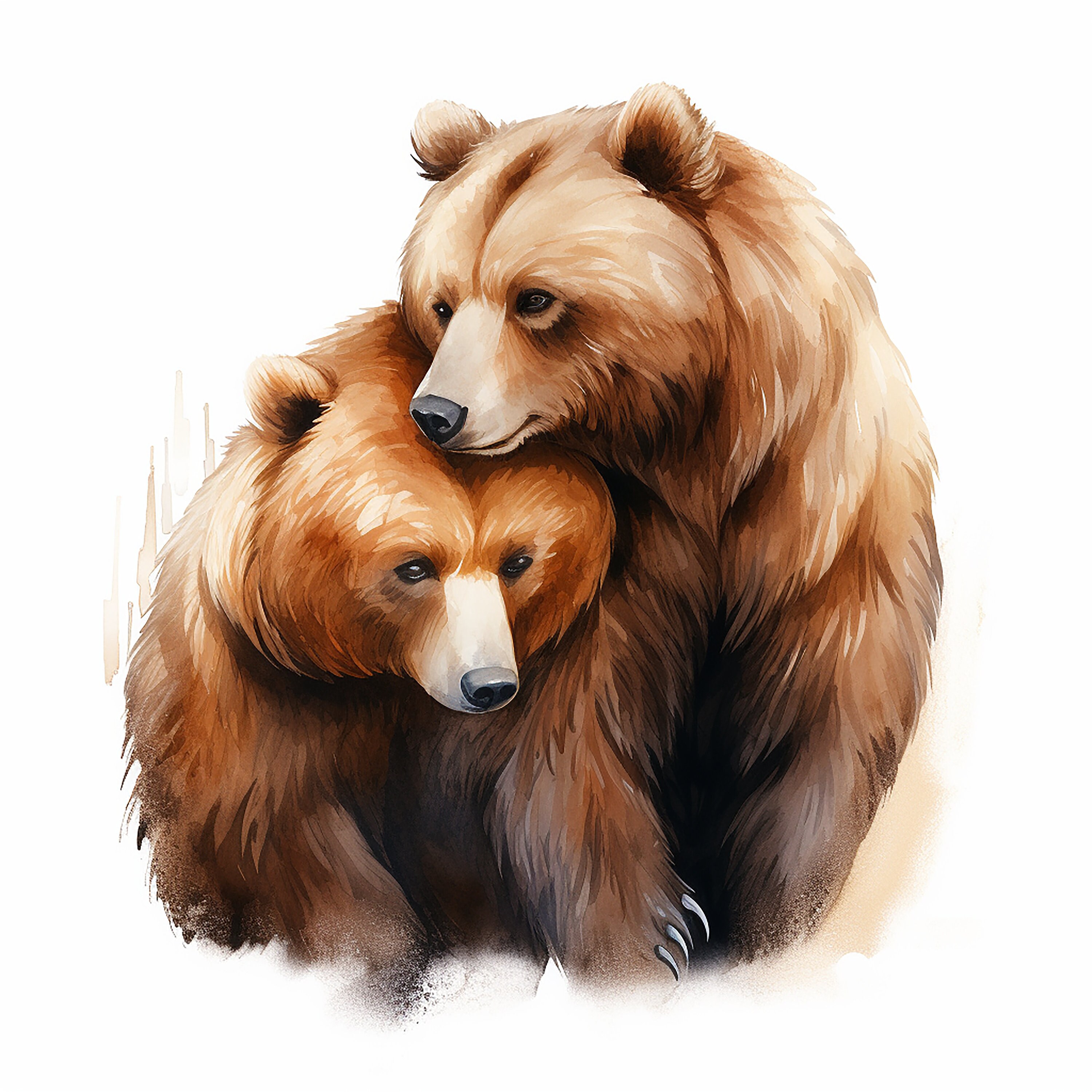 Two Bears PNG, Cuddle Bears Clip Art, 20 High-quality Pngs | Wildlife ...