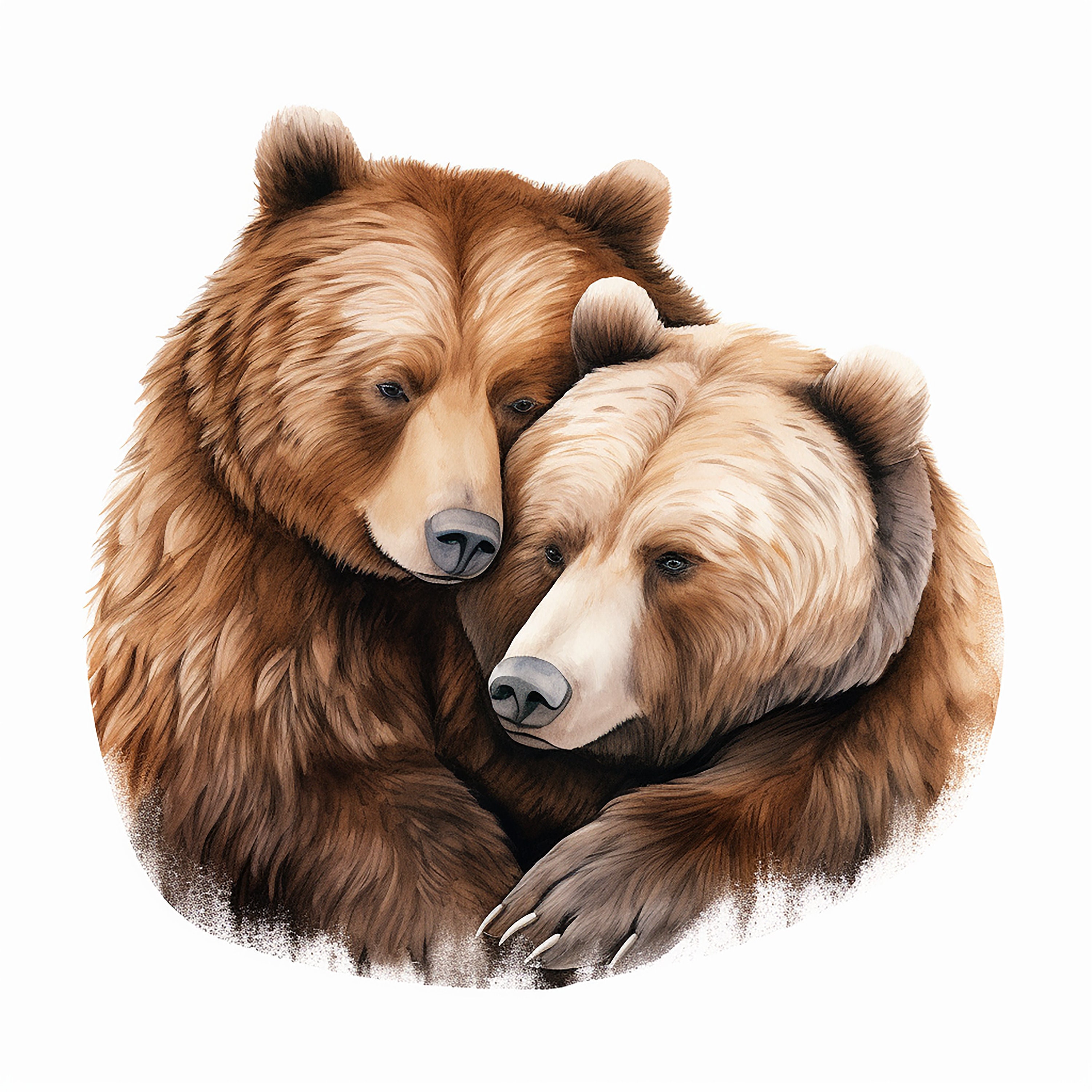 Two Bears PNG, Cuddle Bears Clip Art, 20 High-quality Pngs | Wildlife ...