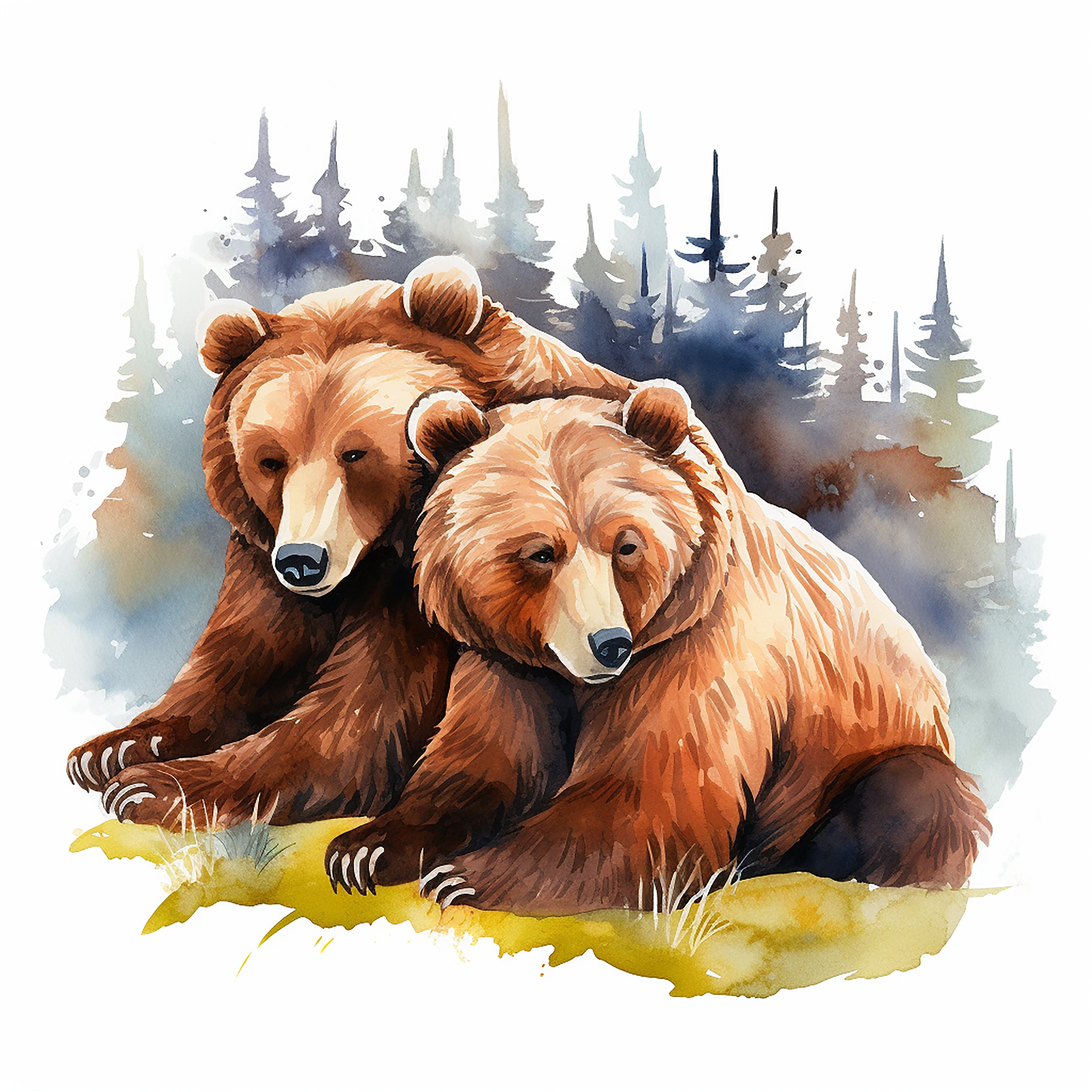 Two Bears PNG, Cuddle Bears Clip Art, 20 High-quality Pngs | Wildlife ...