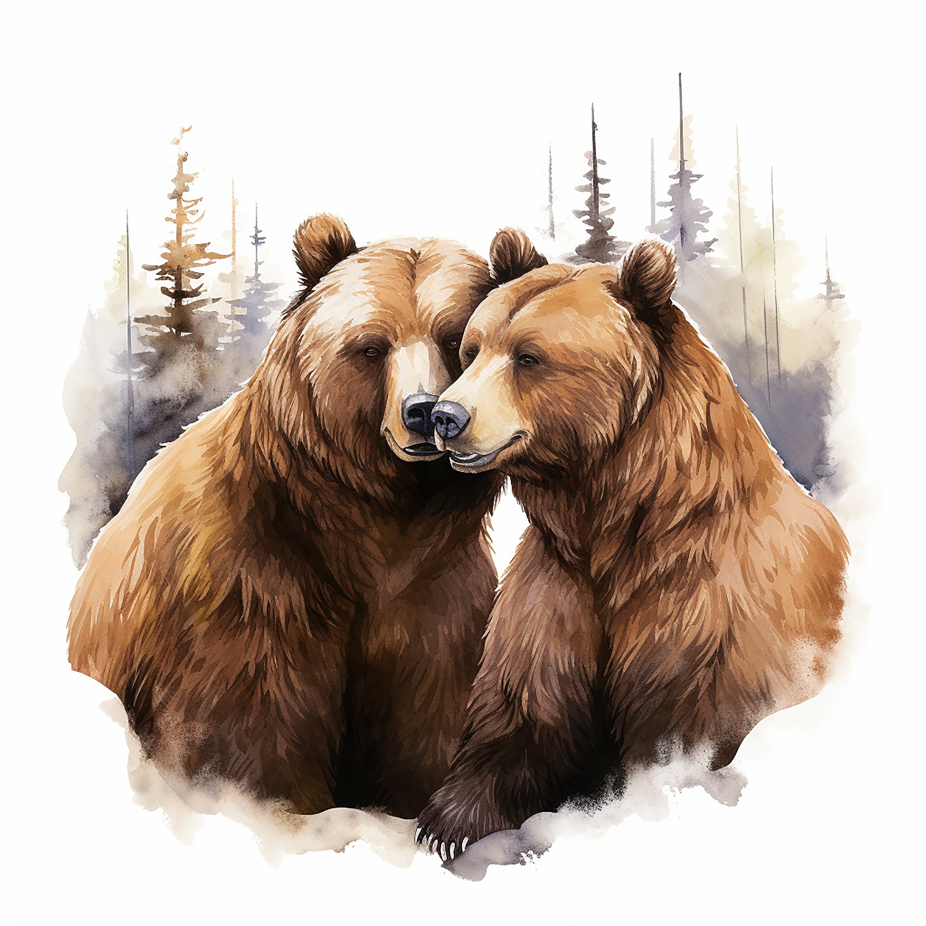 Two Bears PNG, Cuddle Bears Clip Art, 20 High-quality Pngs | Wildlife ...