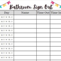 12-style Bathroom Sign-out Sheet for Classrooms – Printable & Easy to ...