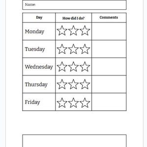 Editable Daily Behavior Chart for Classroom Home 16 Templates ...