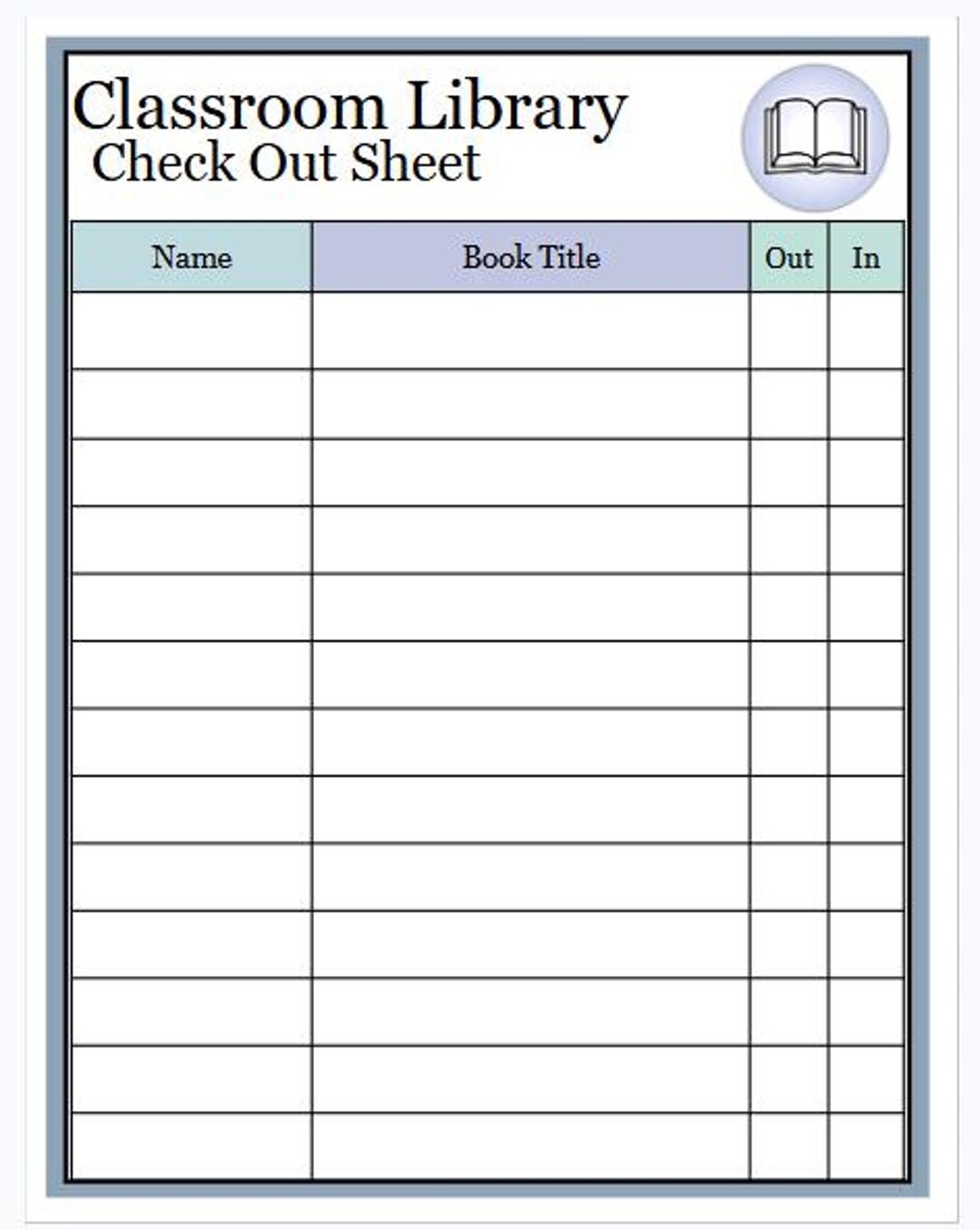 Editable Classroom Library Checkout Sheet | Google Slides Book Tracker ...