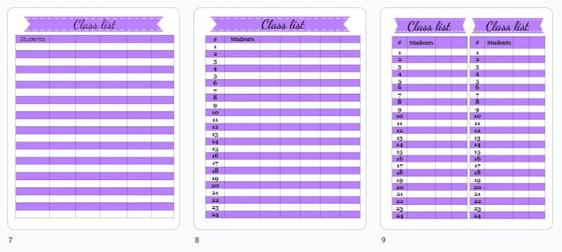 Class List Editable Printable 16 Student List Template Styles Student ...