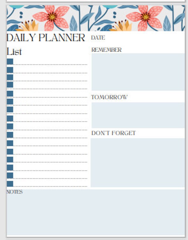 Daily Planner to Do List Goal Setting Health Tracker Organizer Wellness ...